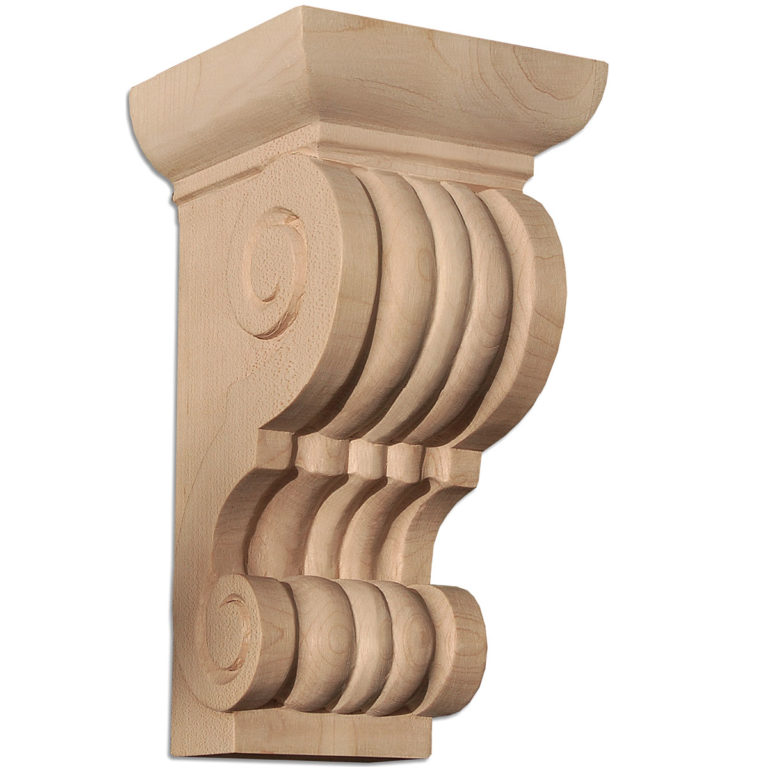 wood corbel - hand-carved - Fluted Mission Corbels - Inviting Home